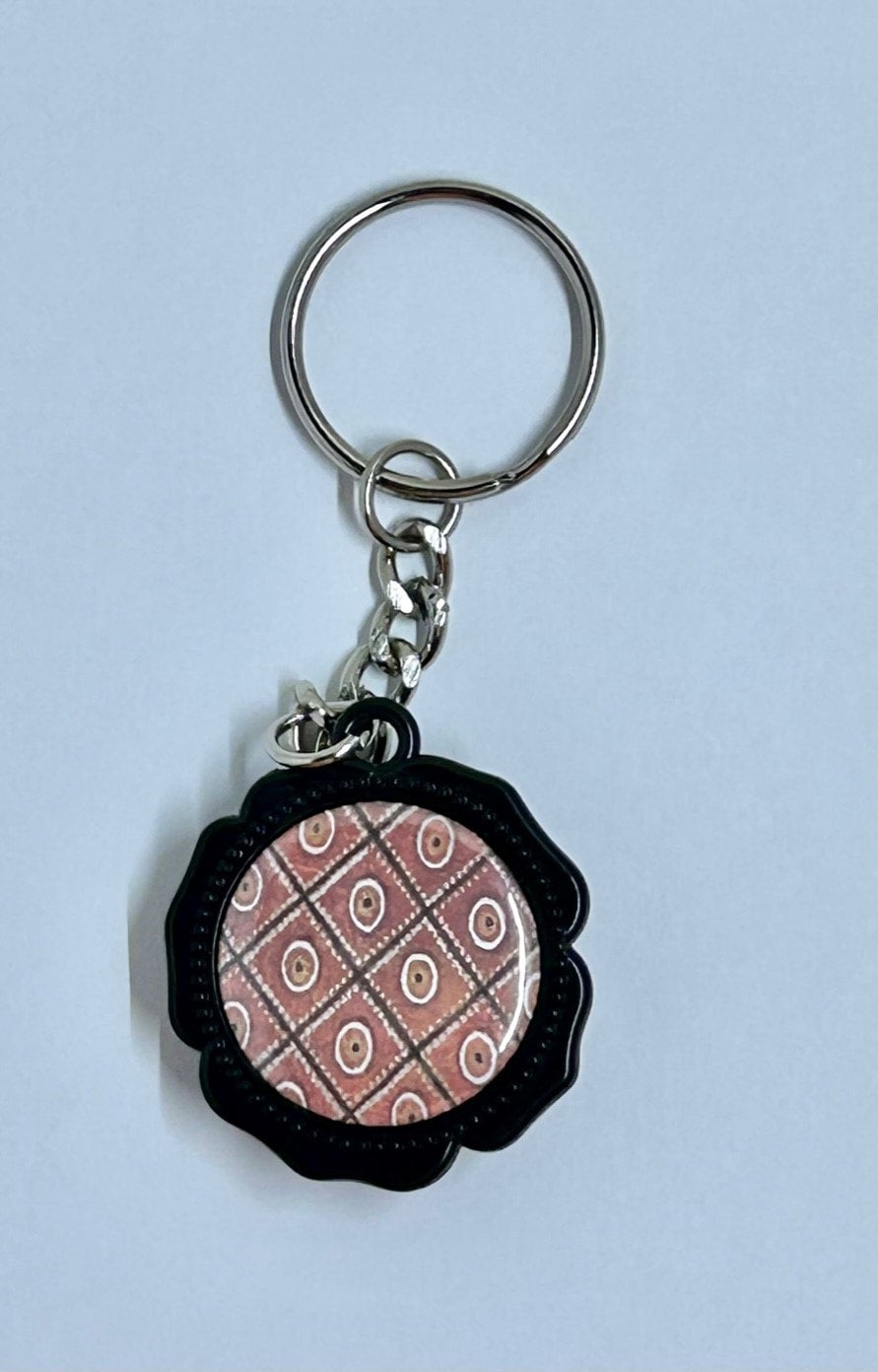 Traditional Rainforest Shields Black Rose keyring | INDIGITEL EXPRESSIONS